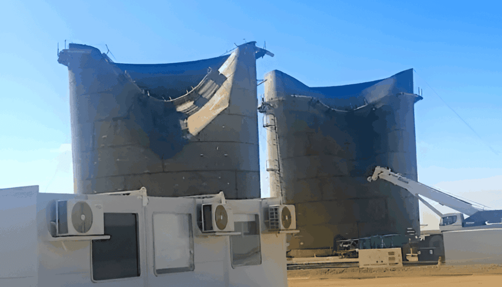 Temporal de viento en Punta Colorada daña obras de VMOS: dos tanques ...